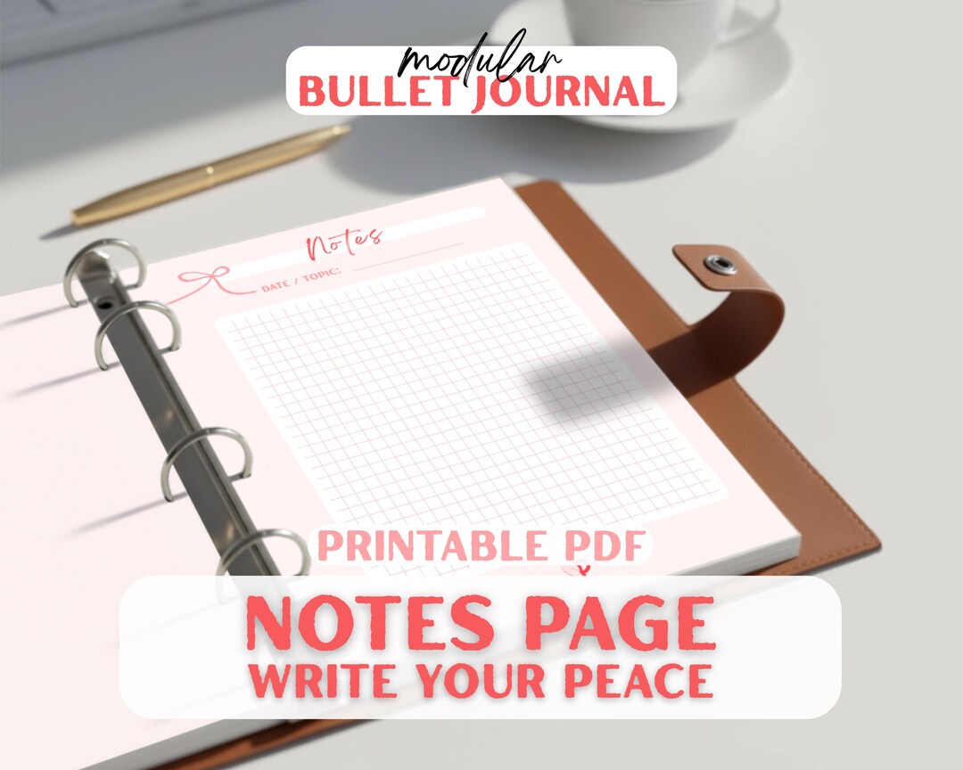 Notes Page Printable | Clear, Lined, Grid, Dotted Notes Template | Note ...
