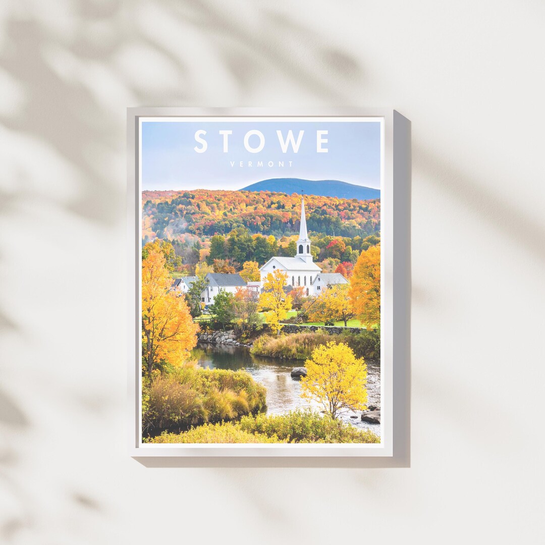 Stowe Vermont Print | Fall Foliage Wall Art | New England Autumn ...