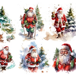 Santa Rice Paper for Decoupage: Christmas Snow Scene Collage - Etsy