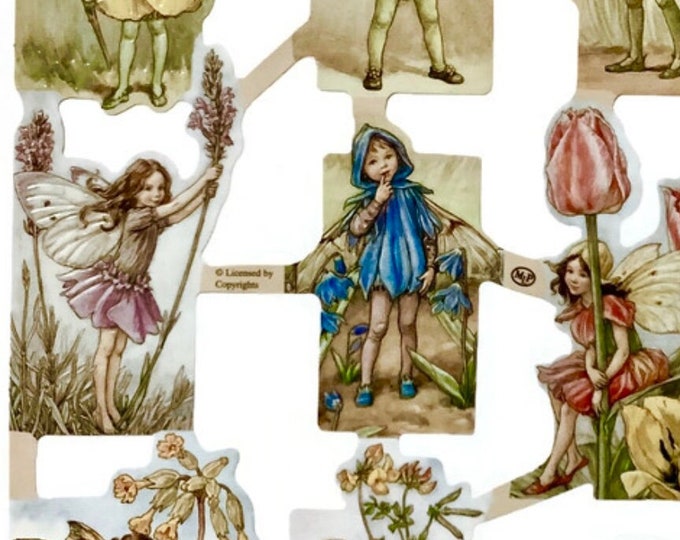 Rare Vintage MLP Die Cut Embossed Paper Scraps, Flower Fairies ...