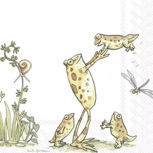 4 Decoupage Paper Tissue Napkins / Frogs / Serviette Tissue / - Etsy