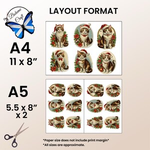 Christmas Cat Rice Paper for Decoupage, Card Making, Decorative Paper ...