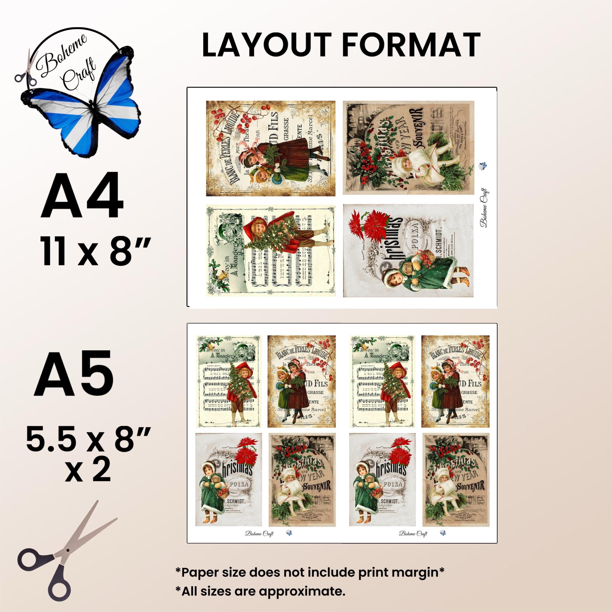 Christmas Rice Paper for Decoupage: Festive Collage, Scrapbook Crafts ...