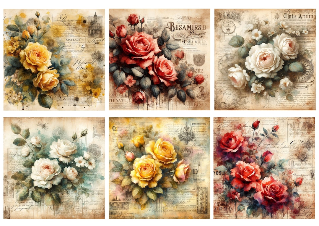 Roses Rice Paper for Decoupage, Scrapbooking, Journals, Card Making and ...