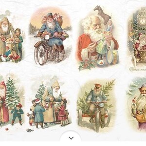 Santa Rice Paper for Decoupage, Vintage Christmas, Mulberry ...