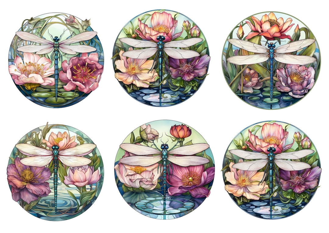 Dragonfly Rice Paper: Art Nouveau Floral Decoupage - A4/A5 - Etsy