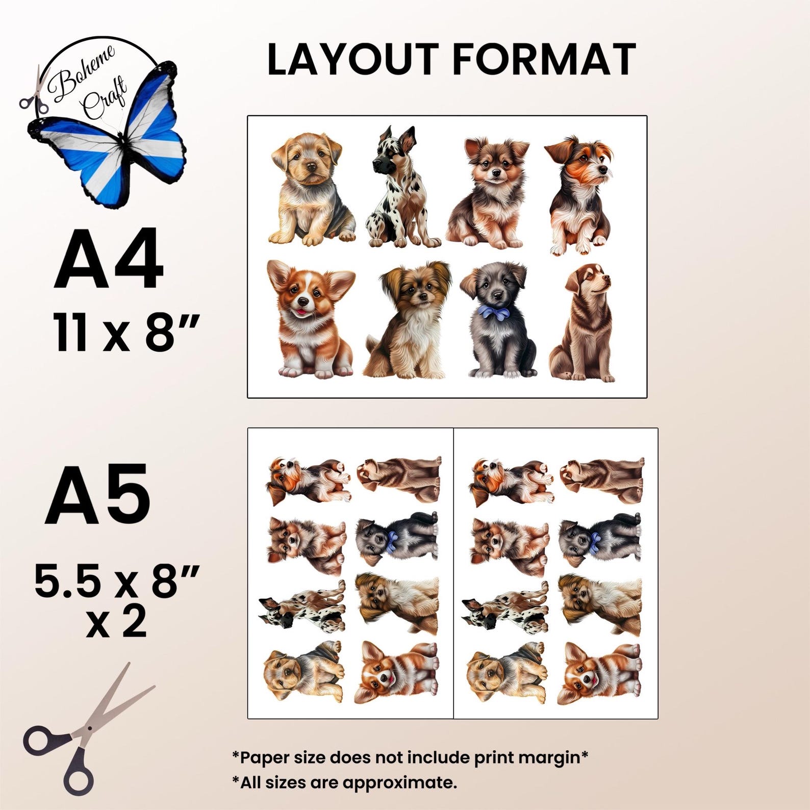 Dog Breed Collage Rice Paper: Decoupage, Scrapbooking (A4/A5) - Etsy