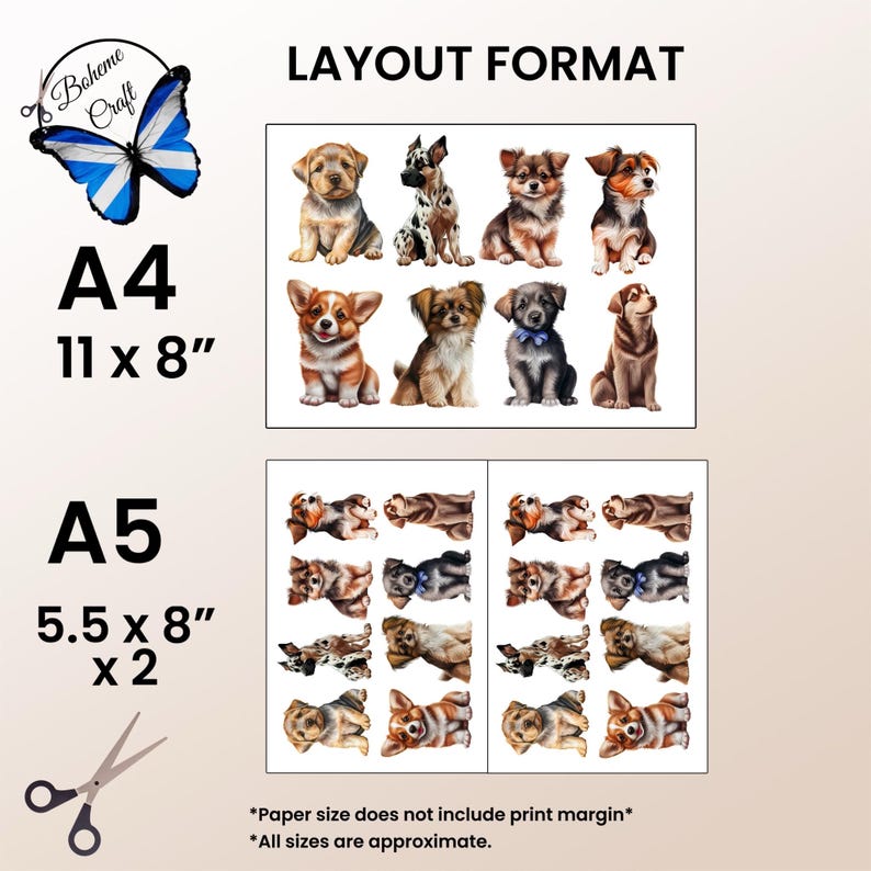 Dog Breed Collage Rice Paper: Decoupage, Scrapbooking (A4/A5) - Etsy