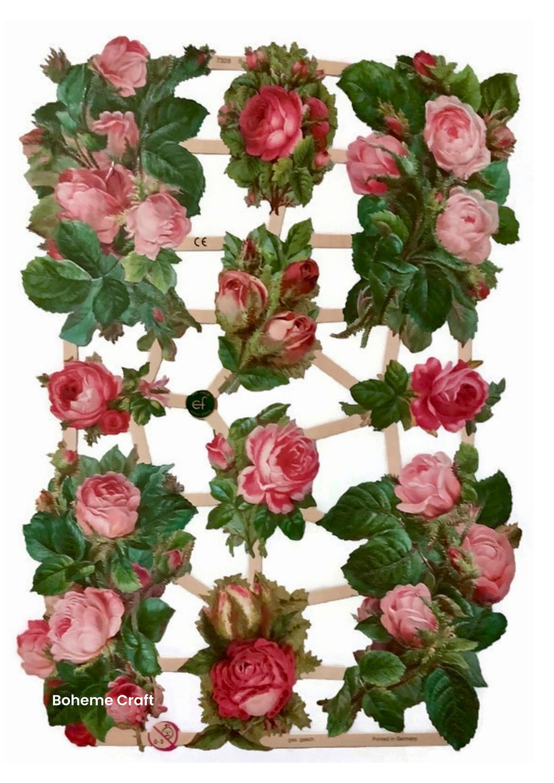 Pink Rose Paper Die Cuts, Vintage Style Scrapbooking Embellishments - Etsy