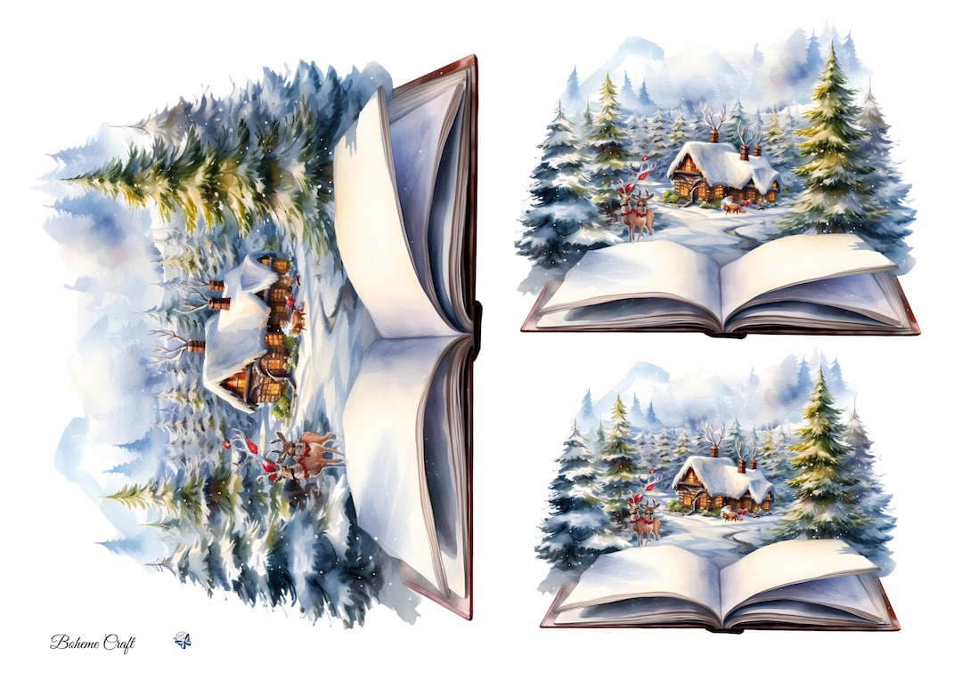 Christmas Village Rice Paper: Winter Snow Scene Decoupage - Etsy