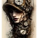 Decorative Rice Paper for Decoupage, Gothic Steampunk Woman ...