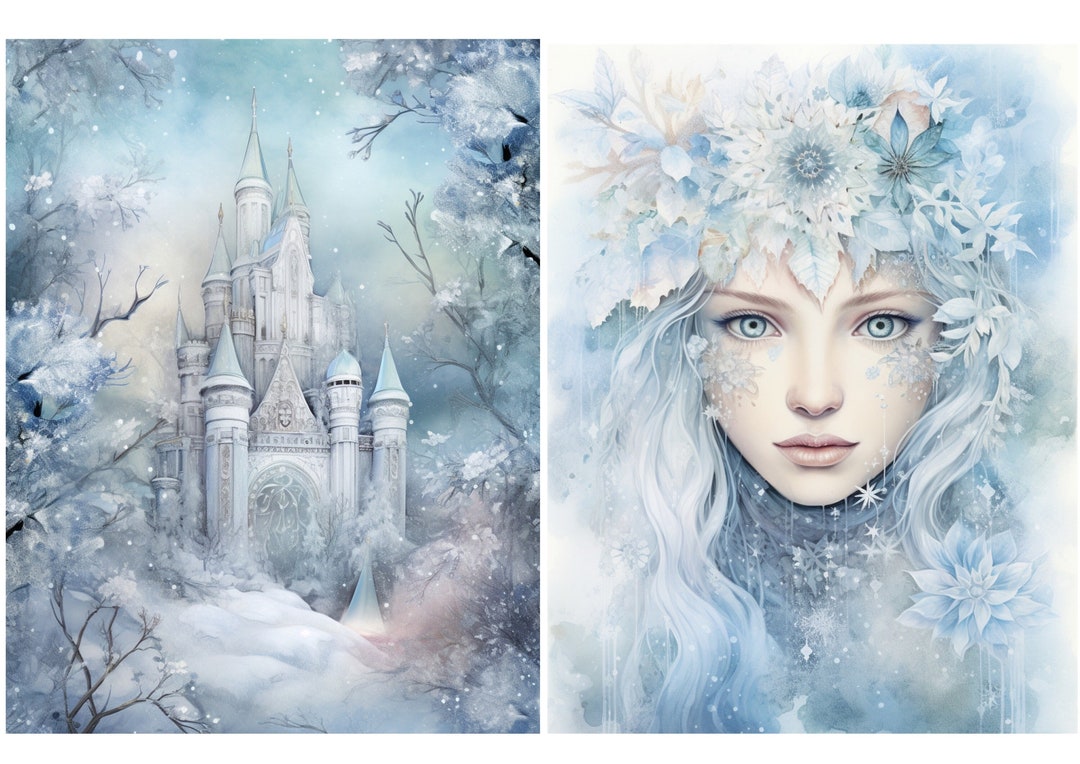 Rice Paper for Decoupage, Ice Queen Castle, Mulberry Tissue ...