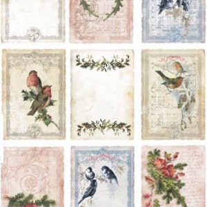 A4 Scrapbooking Paper Birds and Flowers, Floral Gift Tags, Spring ...