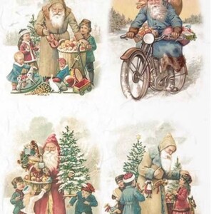 Rice Paper for Decoupage, Santa, Vintage Christmas, Scrapbooking, Card ...