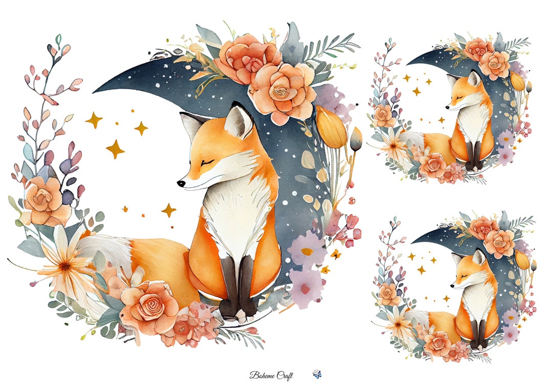 Fox Rice Paper for Decoupage, Card Making, Scrapbooking, Decorative ...