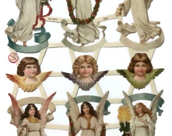 Paper Scrap Die Cut Reliefs, Vintage Angels, Victorian Scrapbook ...