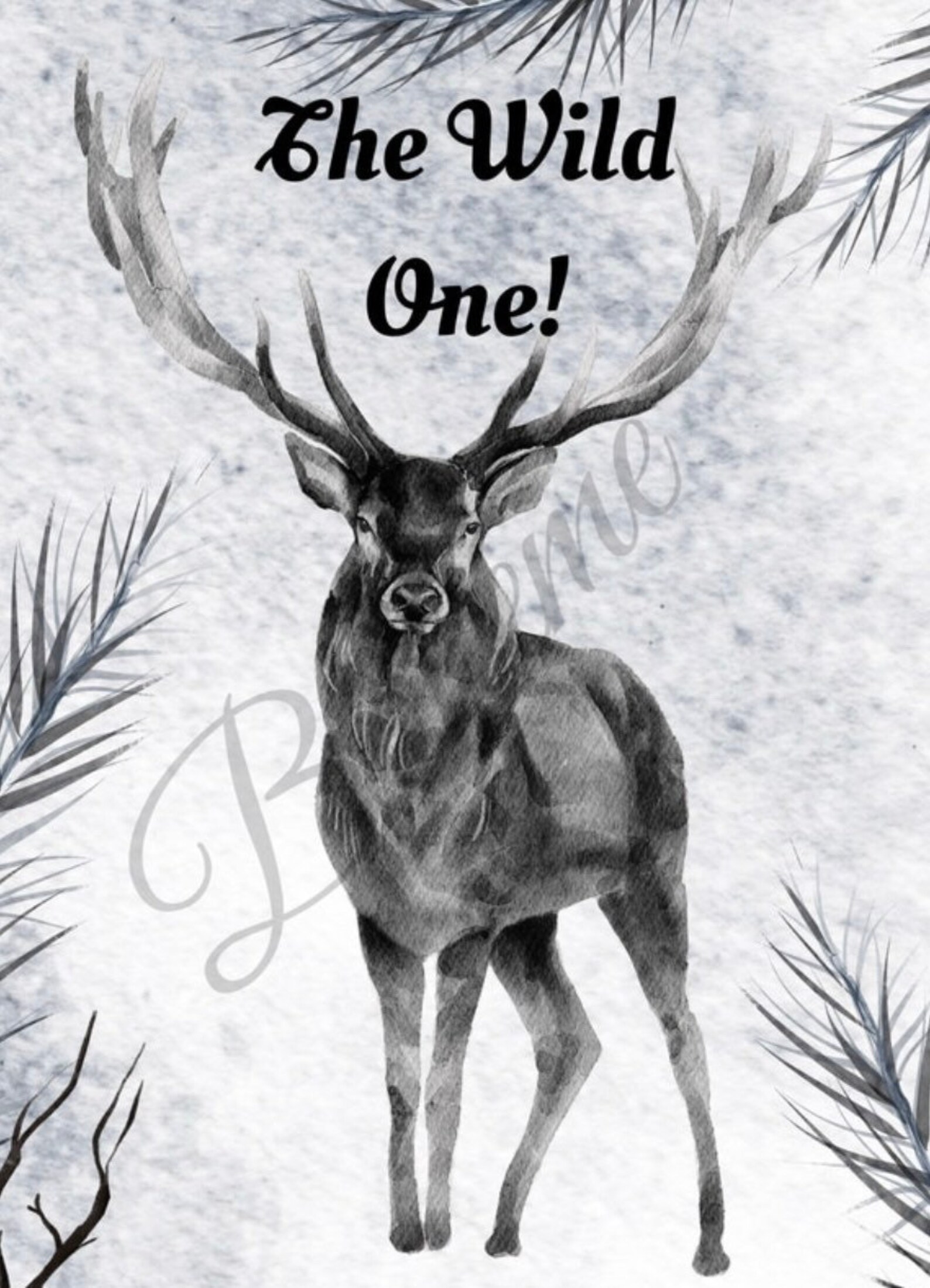 Printable Wild Stag Illustration Instant Download Stag Wild | Etsy