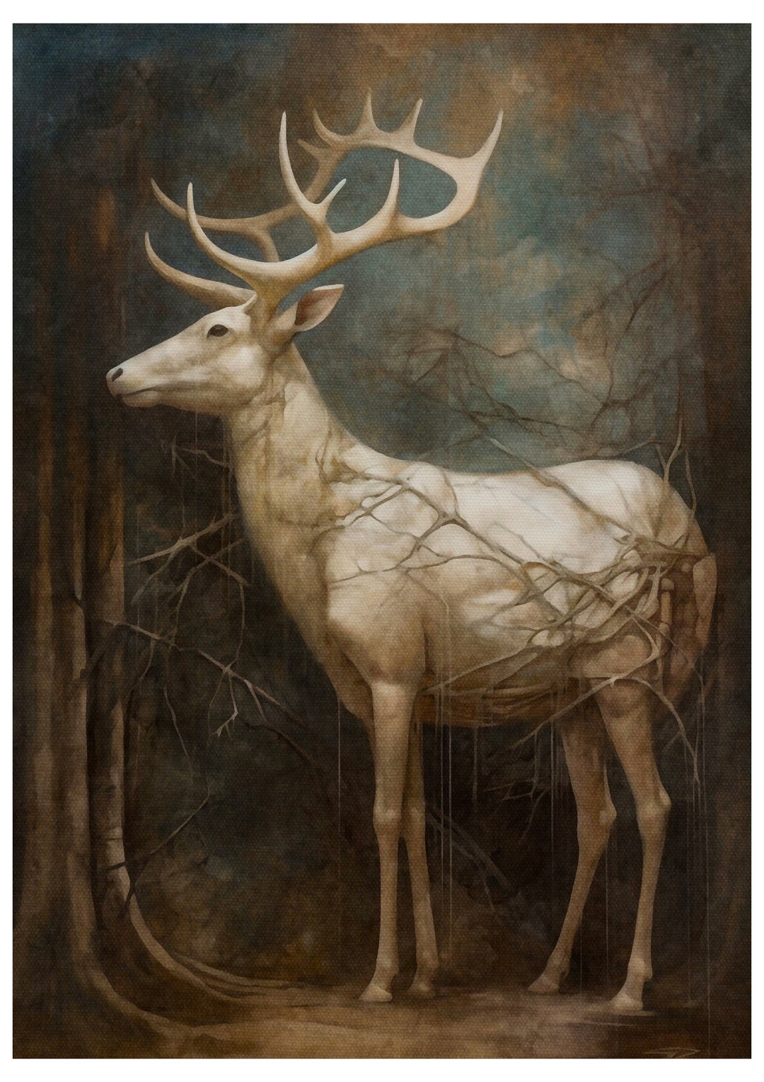 Rice Paper for Decoupage, Gothic Stag, Art Print, Decorative Paper ...