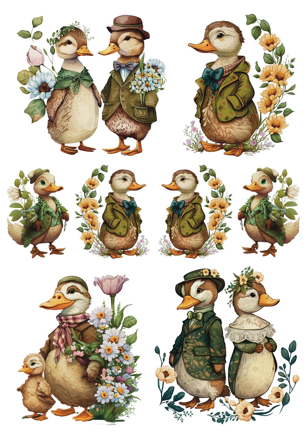 Fairytale Duck Collage Rice Paper: Scrapbooking Ephemera - Etsy