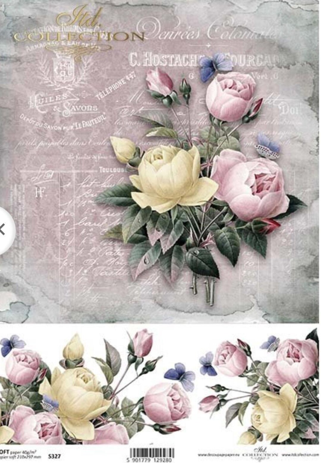Rose Flower Rice Paper for Decoupage, Scrapbooking, Card Making ...