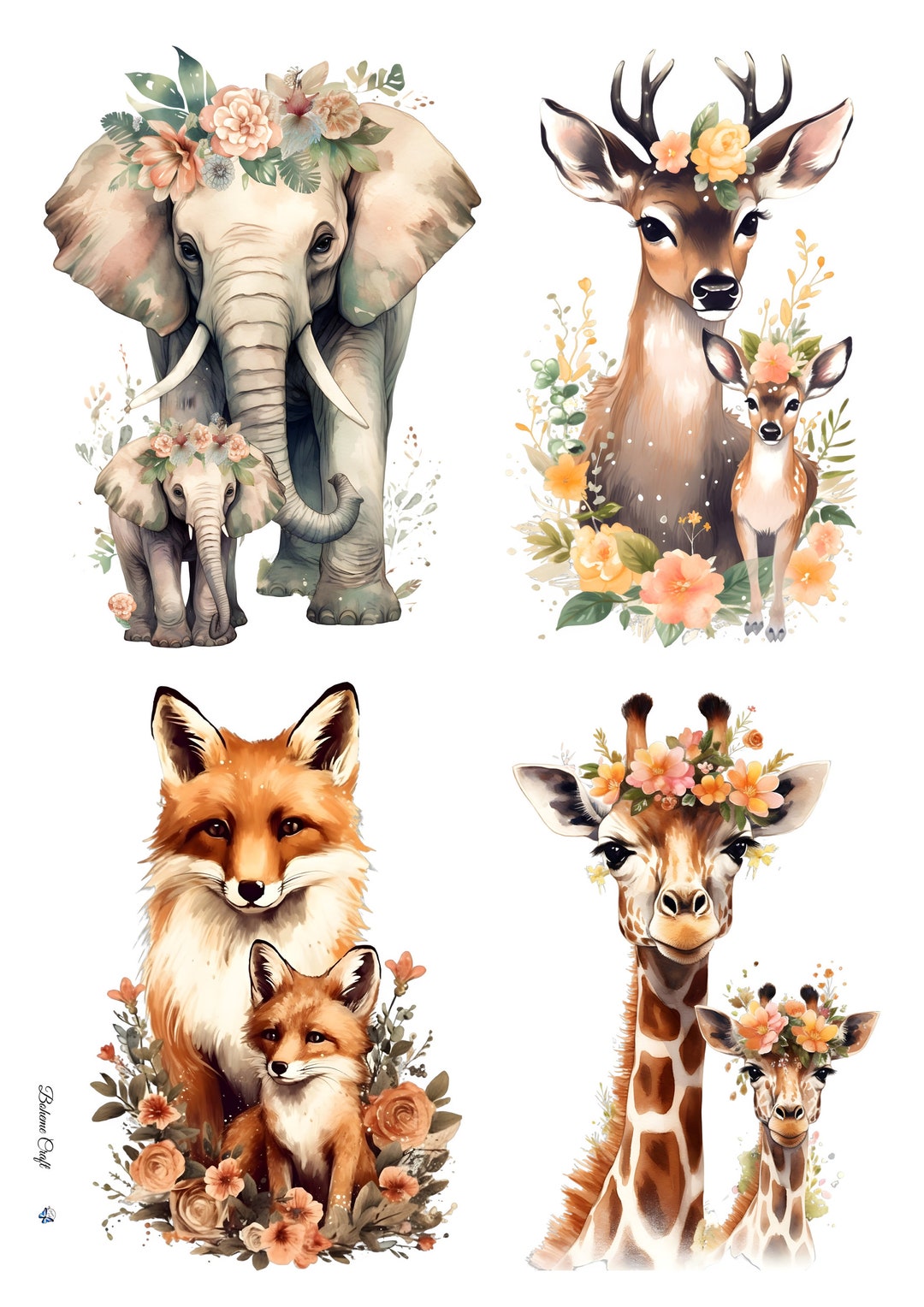 Rice Paper for Decoupage, Safari Animals, Collage Sheet, Decorative ...