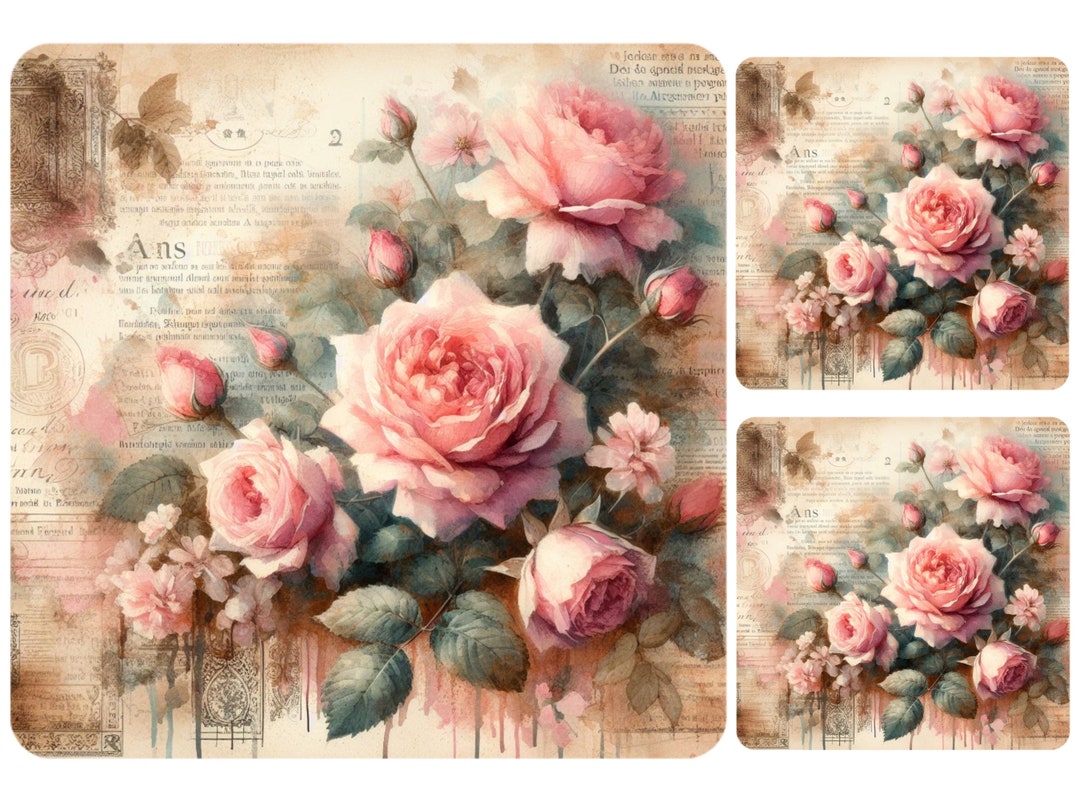 Vintage Roses Rice Paper for Decoupage, Scrapbooking, Journals, Card ...