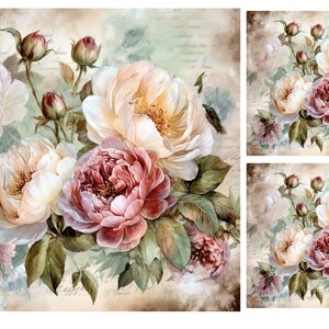 Vintage Roses Rice Paper for Decoupage, Scrapbooking, Journals, Card ...