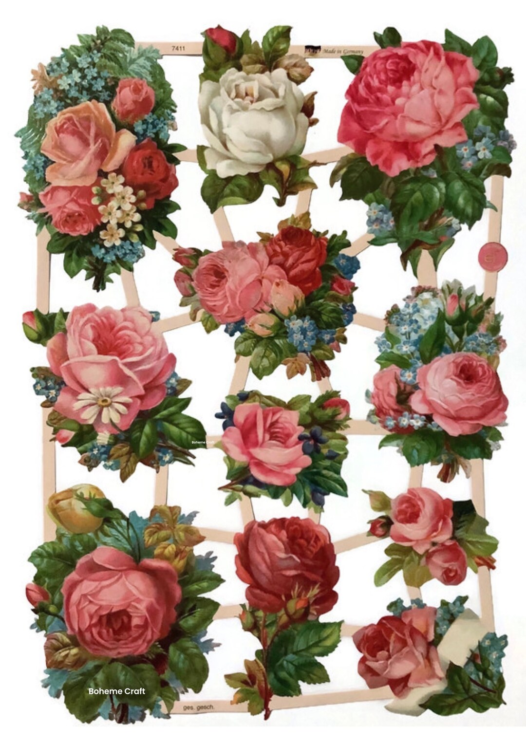 Pink Rose Paper Die Cuts, Scrapbooking, Decoupage, Card Making - Etsy