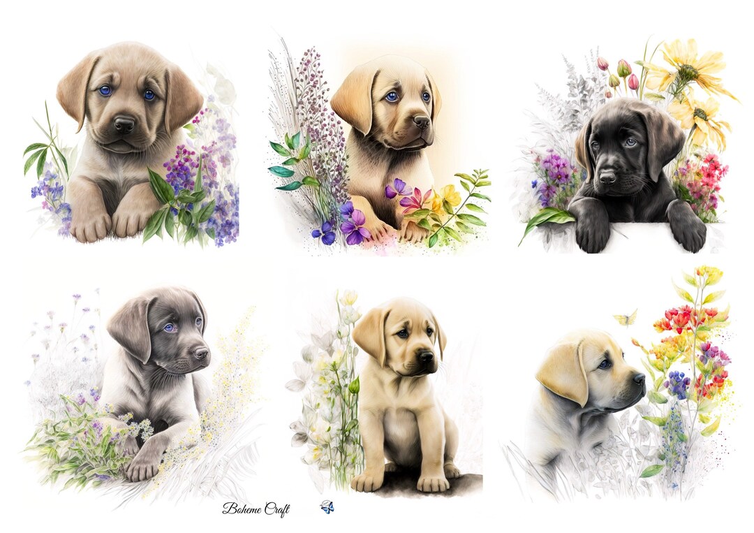 Rice Paper for Decoupage, Labrador Dogs, Scrapbooking, Journals ...