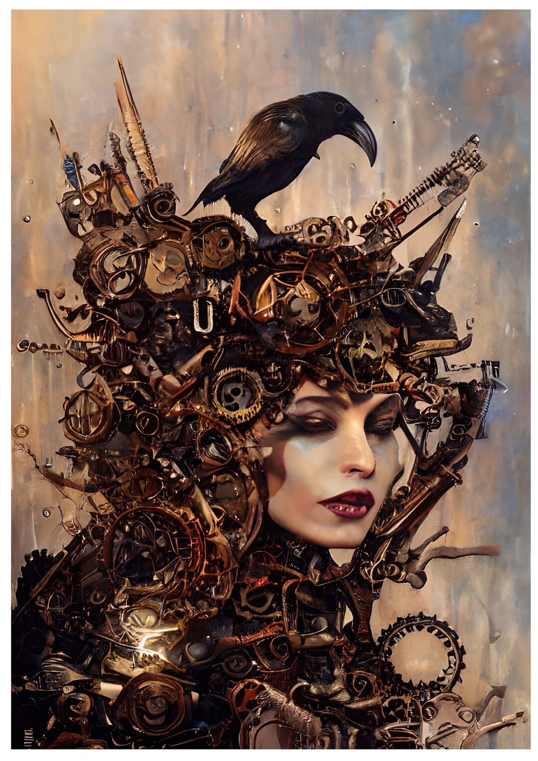 Rice Paper for Decoupage, Gothic Steampunk Woman, Scrapbooking, Card ...