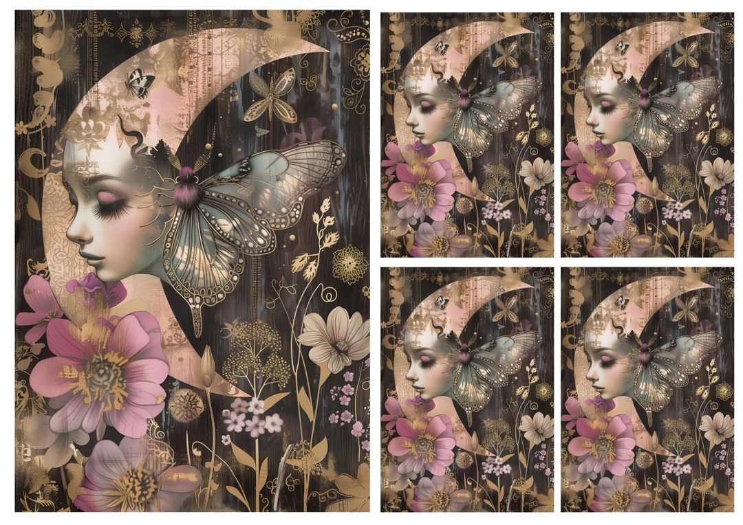 Rice Paper for Decoupage, Butterfly Fairy, Card Making, Decorative ...