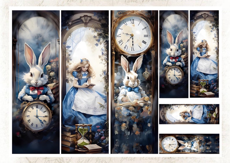 Alice in Wonderland Rice Paper for Decoupage: Fairytale Collage - Etsy