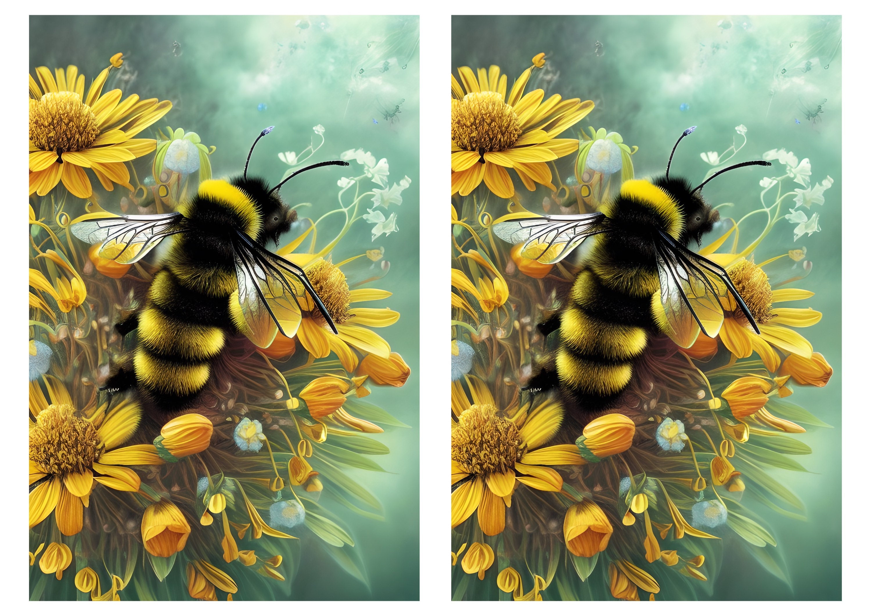 Bumble Bee Collage Rice Paper: Decoupage, Scrapbooking, DIY Crafts - Etsy