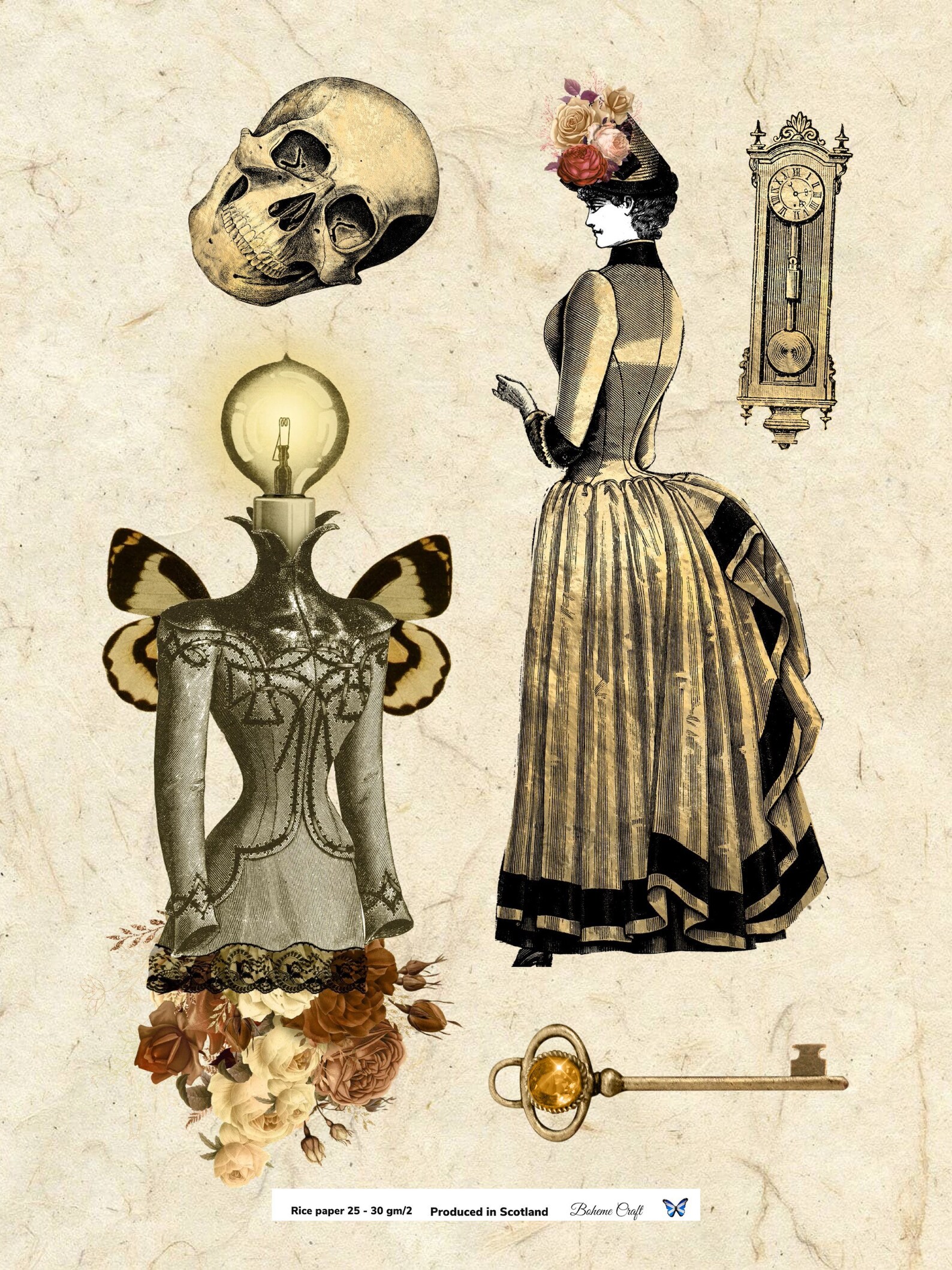 Decorative Rice Paper for Decoupage / Mulberry/ GothIc | Etsy