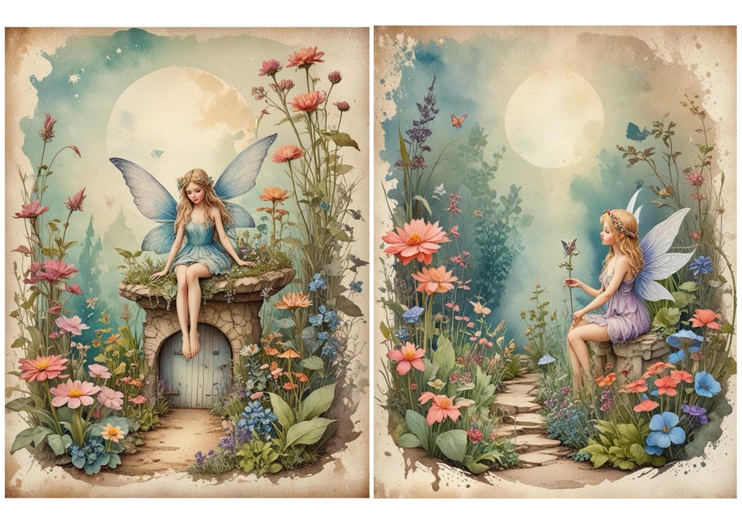 Vintage Fairy Rice Paper for Decoupage, Card Making, Scrapbooking ...