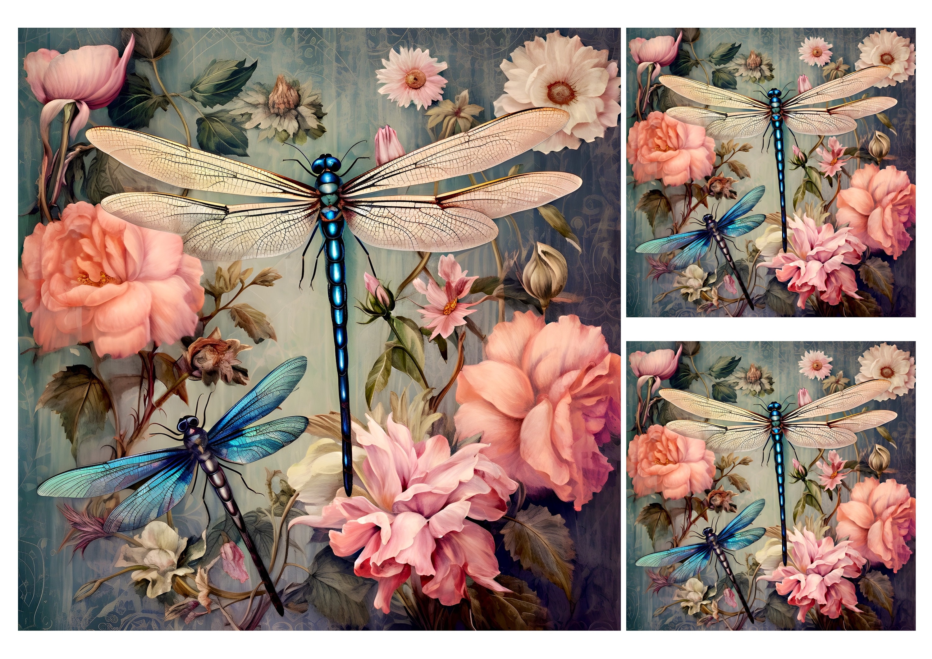 Rice Paper for Decoupage, Dragonfly, Mulberry Tissue, Scrapbooking ...
