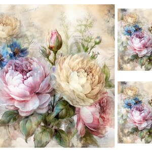 Vintage Roses Rice Paper for Decoupage, Furniture Upcycle, Journals ...