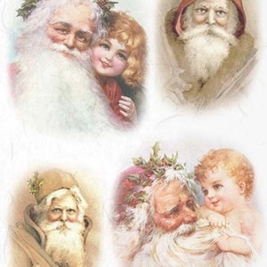 Santa Rice Paper for Decoupage Vintage Christmas Mulberry - Etsy