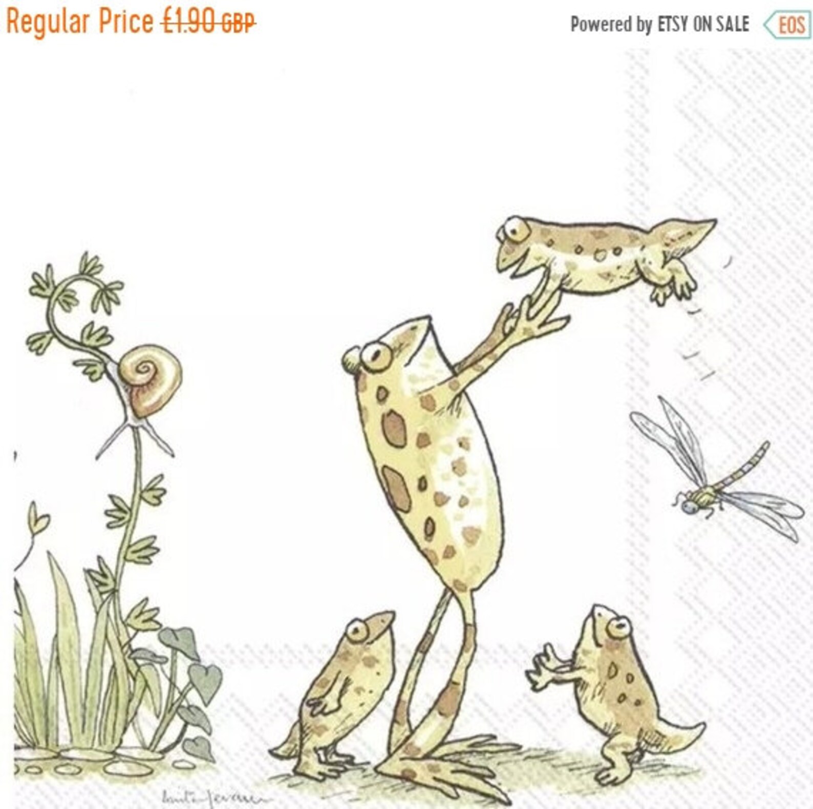 4 Decoupage Paper Tissue Napkins / Frogs / Serviette Tissue / - Etsy
