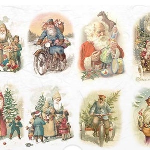 Santa Rice Paper for Decoupage, Vintage Christmas, Mulberry ...