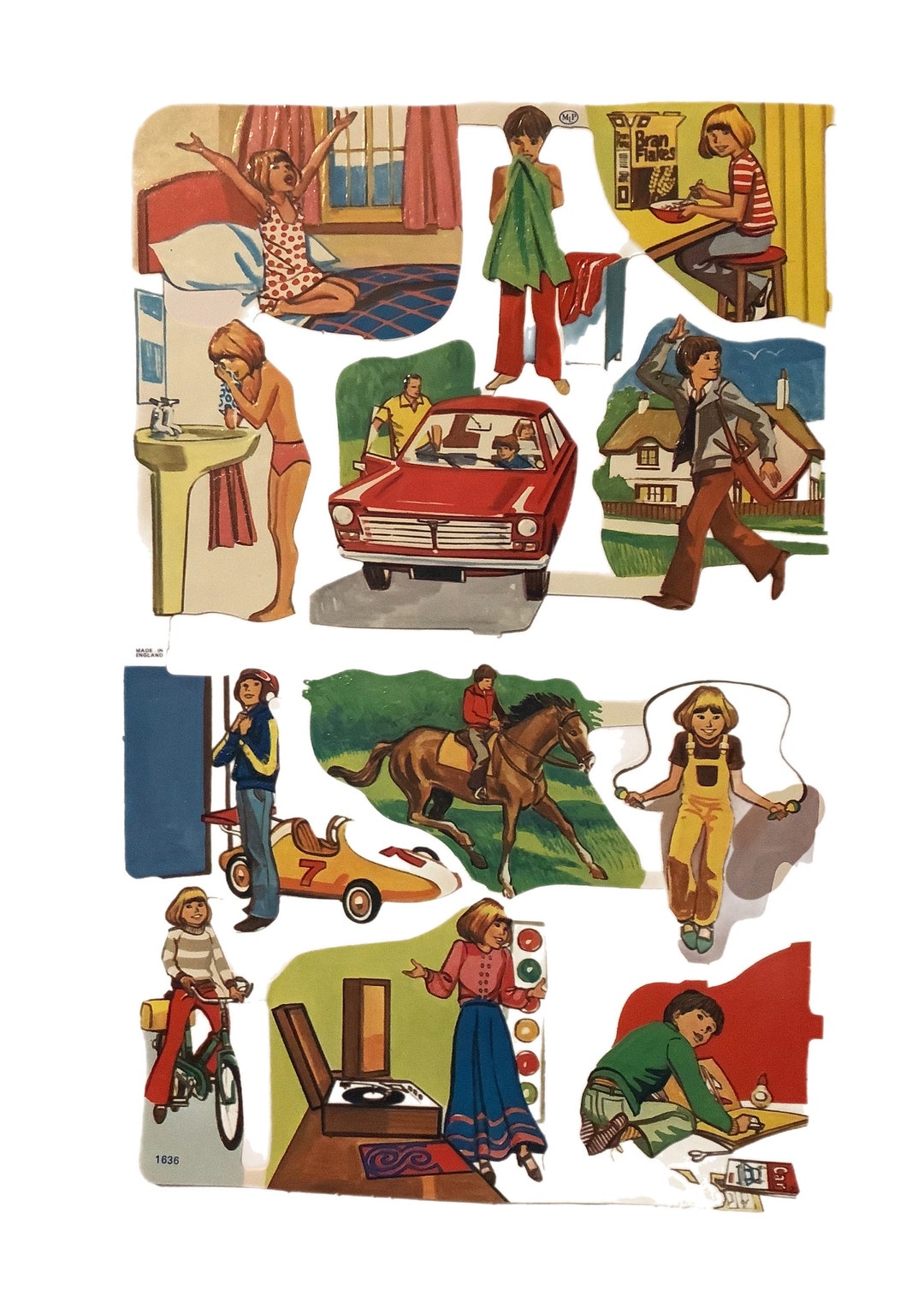 Vintage MLP Die Cut Embossed Paper Scraps, Children Decoupage Sheet ...