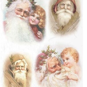 Santa Rice Paper for Decoupage Vintage Christmas Mulberry - Etsy
