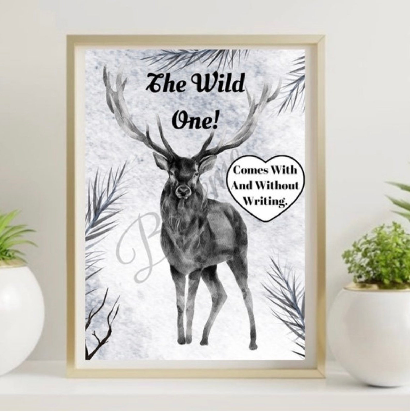 Printable Wild Stag Illustration, Instant Download Stag, Wild Stag Wall ...