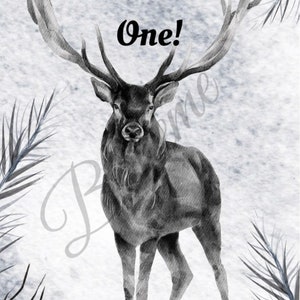 Printable Wild Stag Illustration, Instant Download Stag, Wild Stag Wall ...