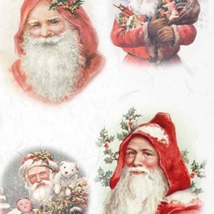Santa Rice Paper for Decoupage, Vintage Christmas, Mulberry ...