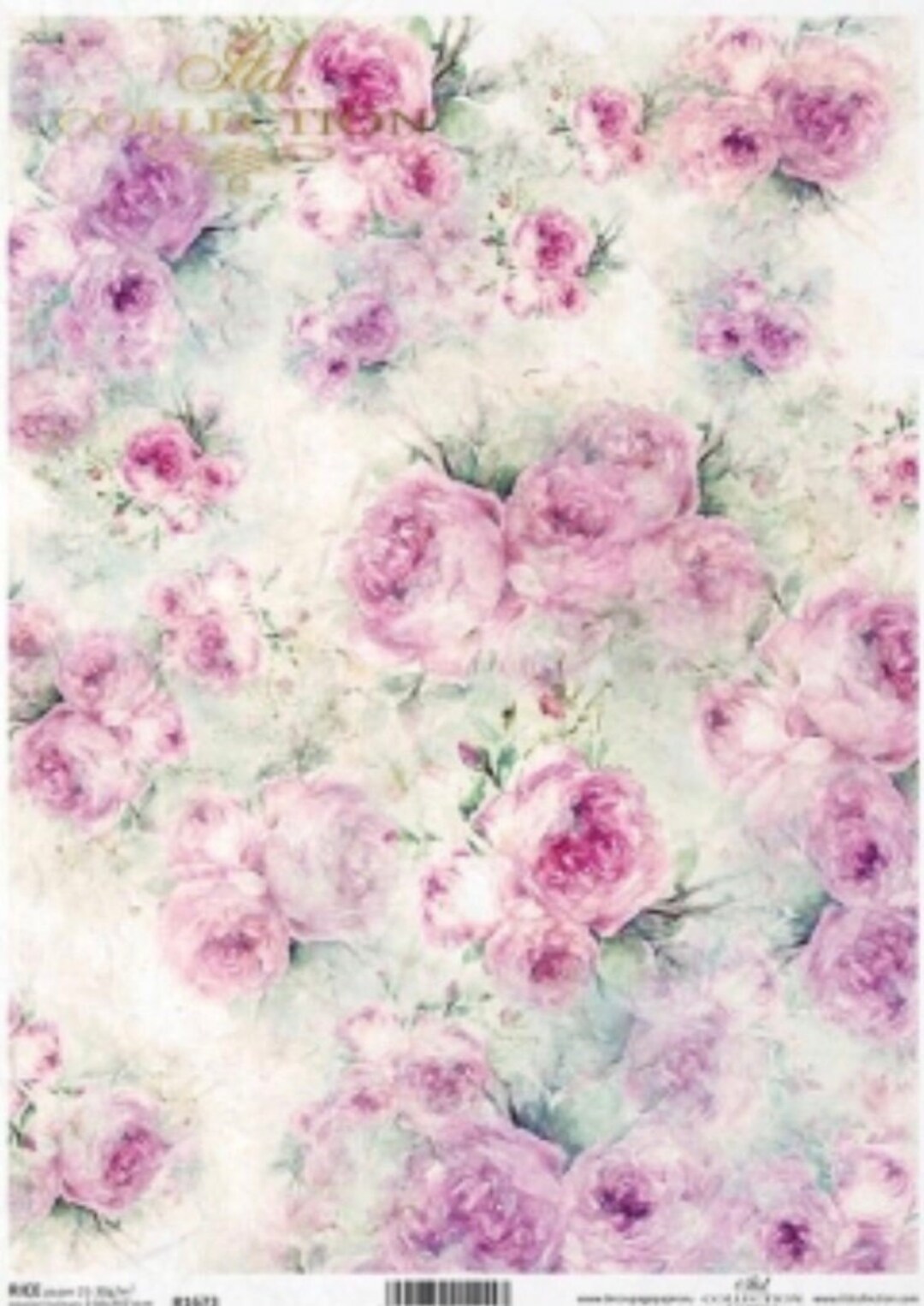 Pink Roses Rice Paper for Decoupage, Scrapbooking, Cardmaking, Journals ...