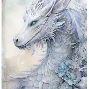 Fantasy Winter Dragon Rice Paper for Decoupage, Mulberry Tissue ...
