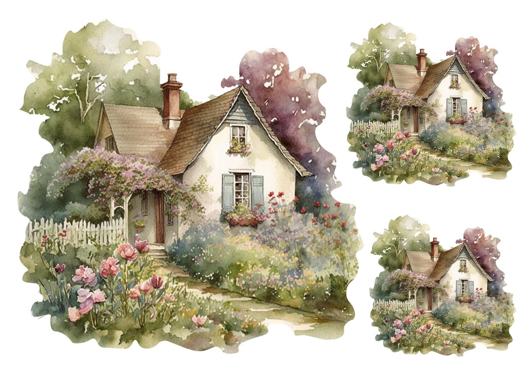 Rice Paper for Decoupage, Village Scenery, Card Making, Scrapbooking ...