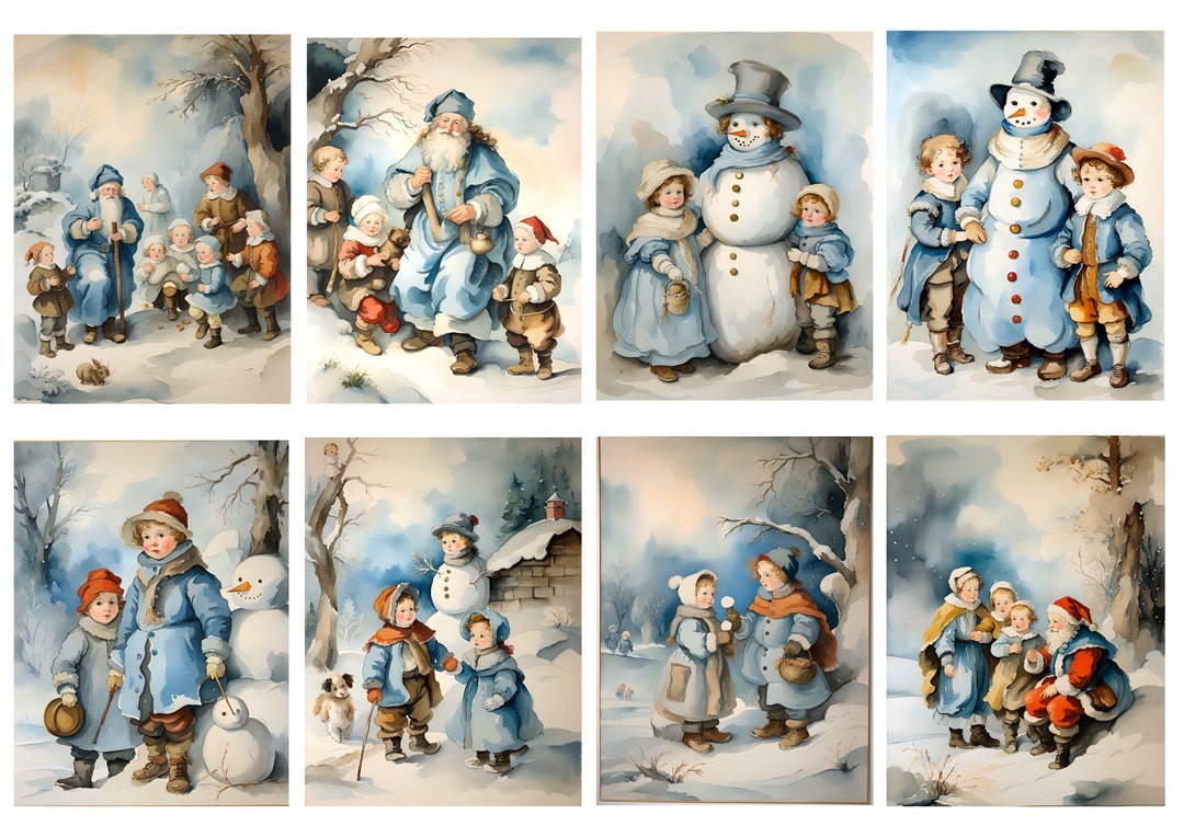 Vintage Snowmen Rice Paper for Decoupage: Christmas Crafts - Etsy