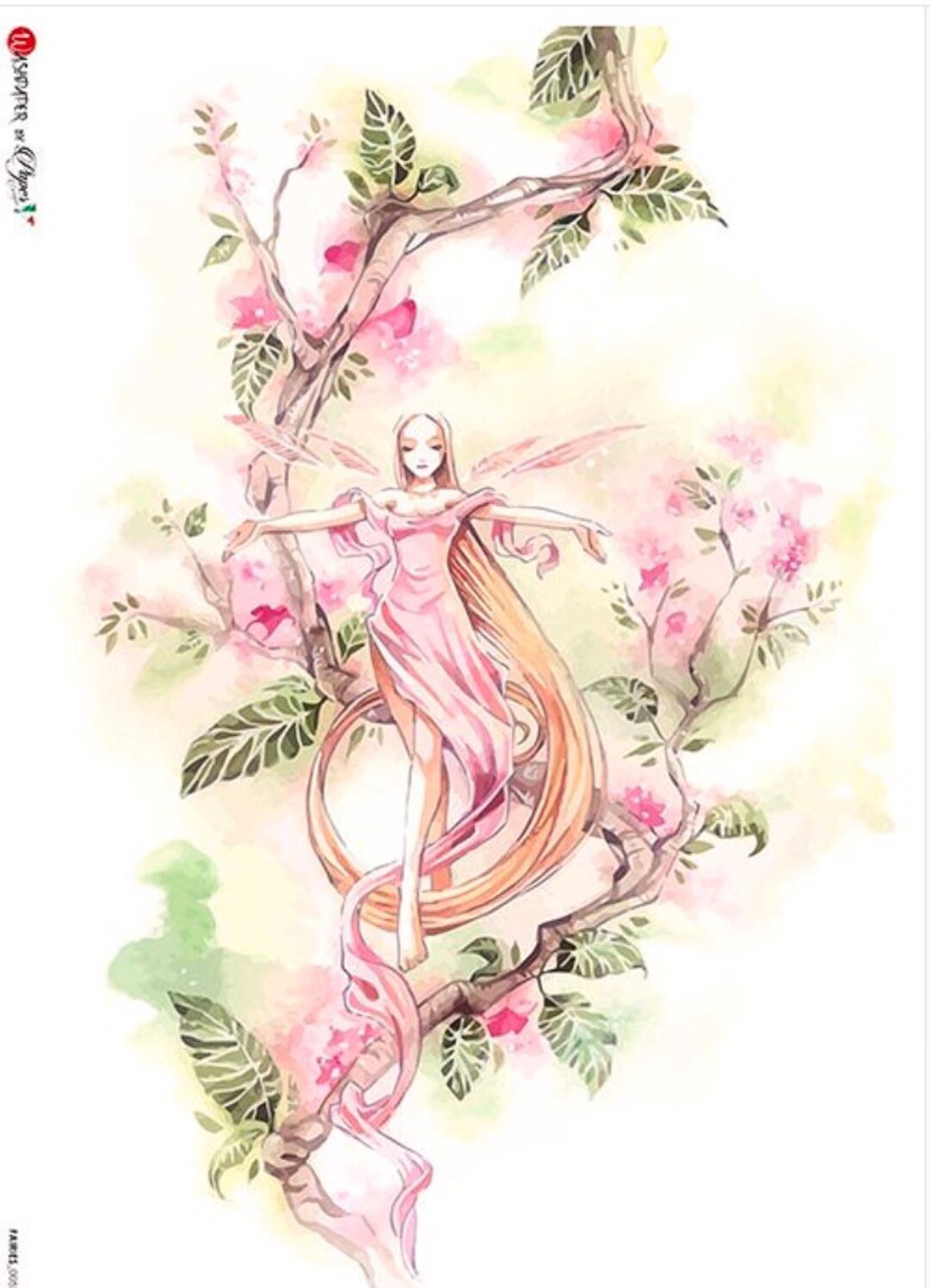 Pink Fantasy Fairy Rice Paper for Decoupage, Card Making, Decorative ...